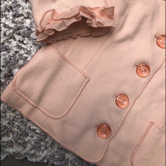 Moschino | Jackets & Coats | Moschino Pink Ruffle Jacket Blazer Sz 2 ...